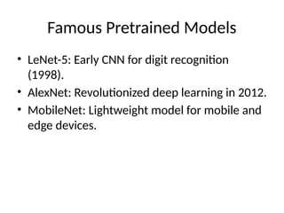 Transfer Learning with Pretrained Models | PPTX