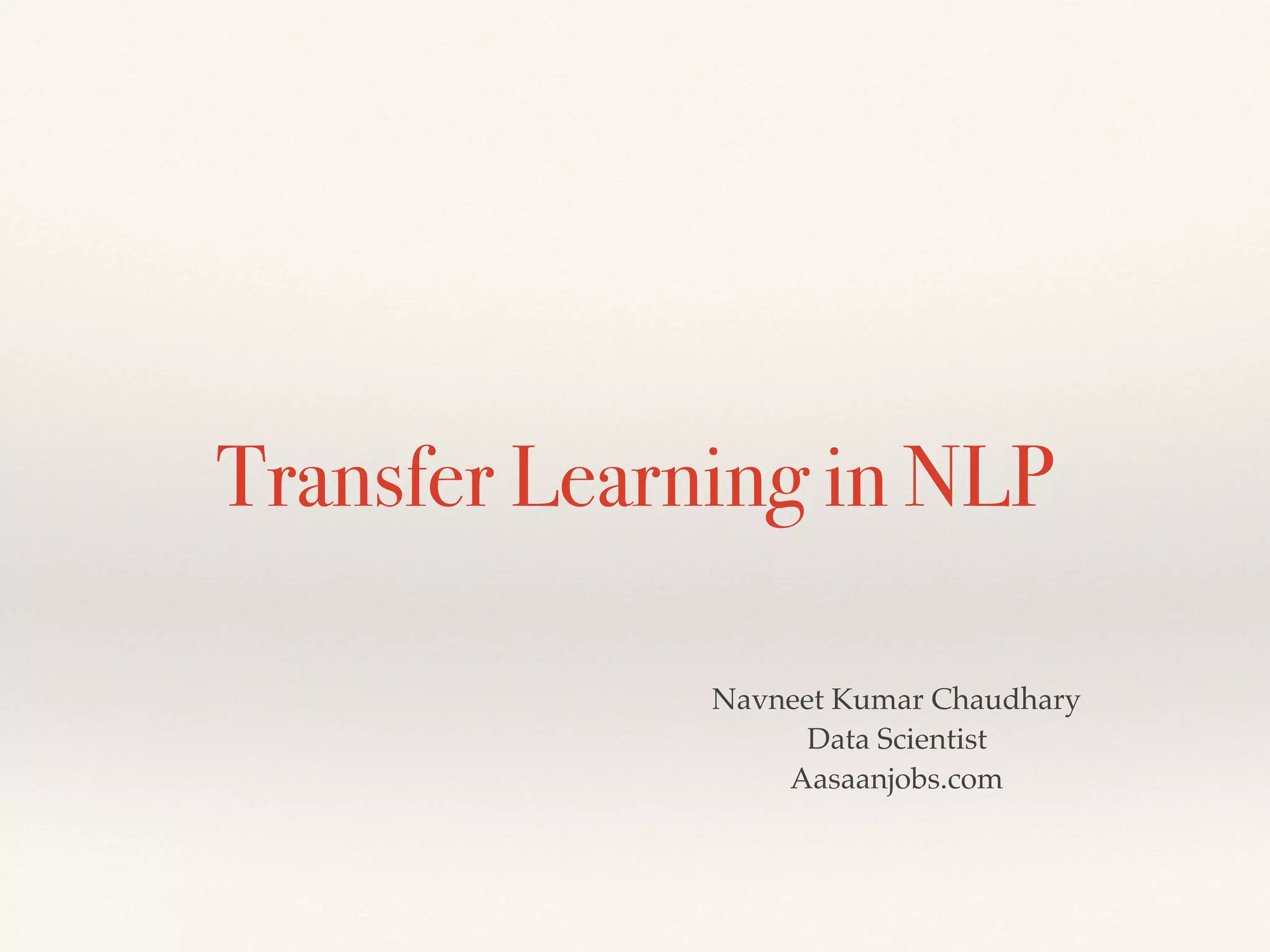 Transfer learning in nlp | PDF