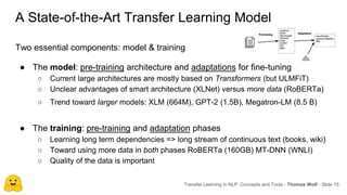 Thomas Wolf "Transfer learning in NLP" | PPT