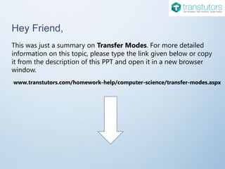 Transfer Modes | Computer Science | PPTX