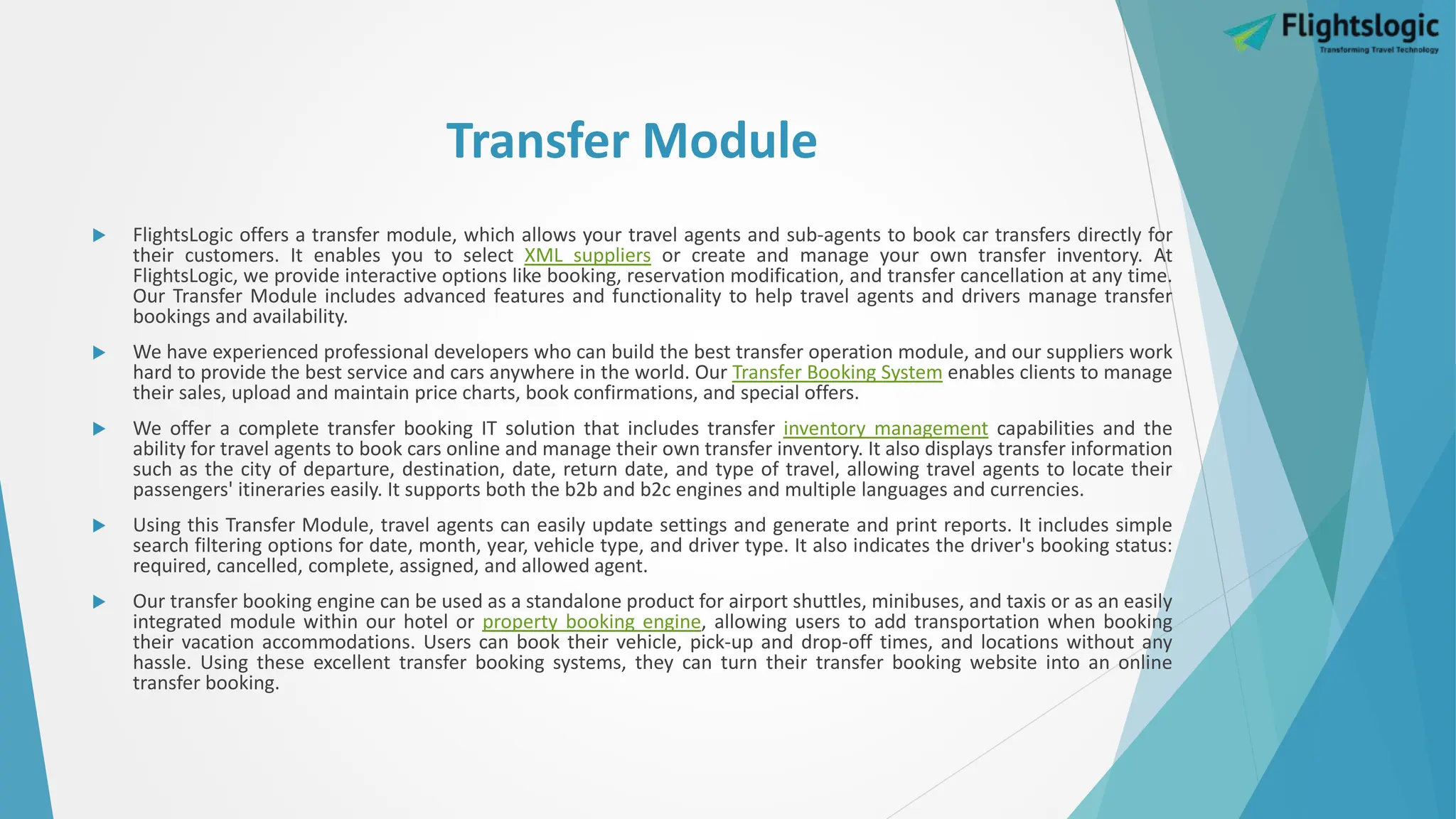 Transfer Module, Transfer Module Booking | PPT