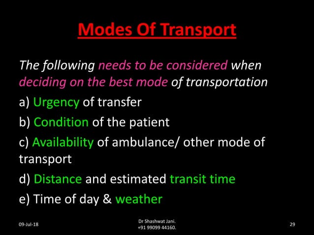 TRANSFER OF A CRITICALLY ILL MOTHER BY DR SHASHWAT JANI | PPT