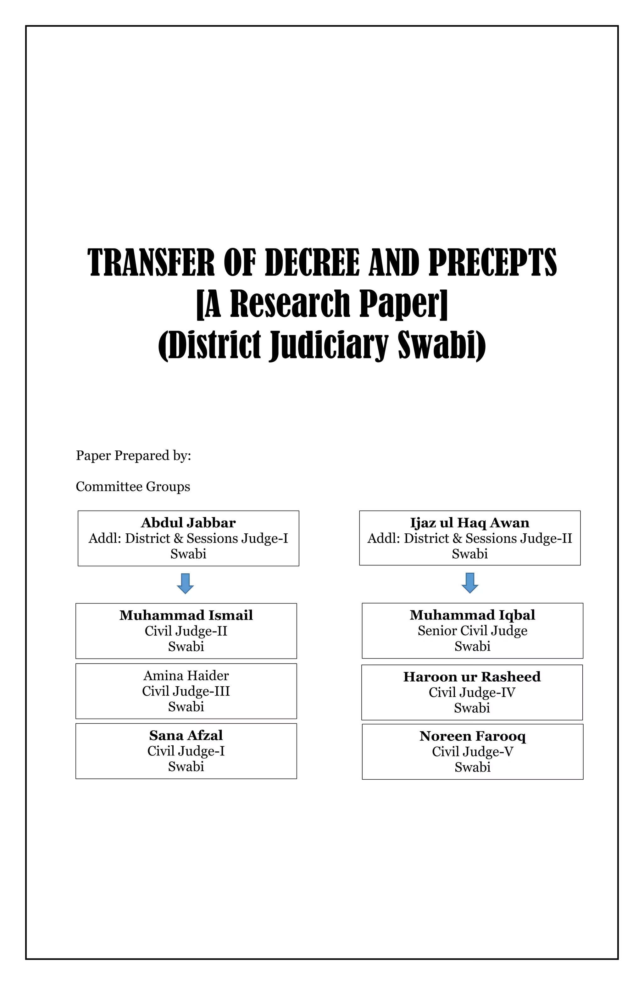 Transfer of decree and precepts | PDF