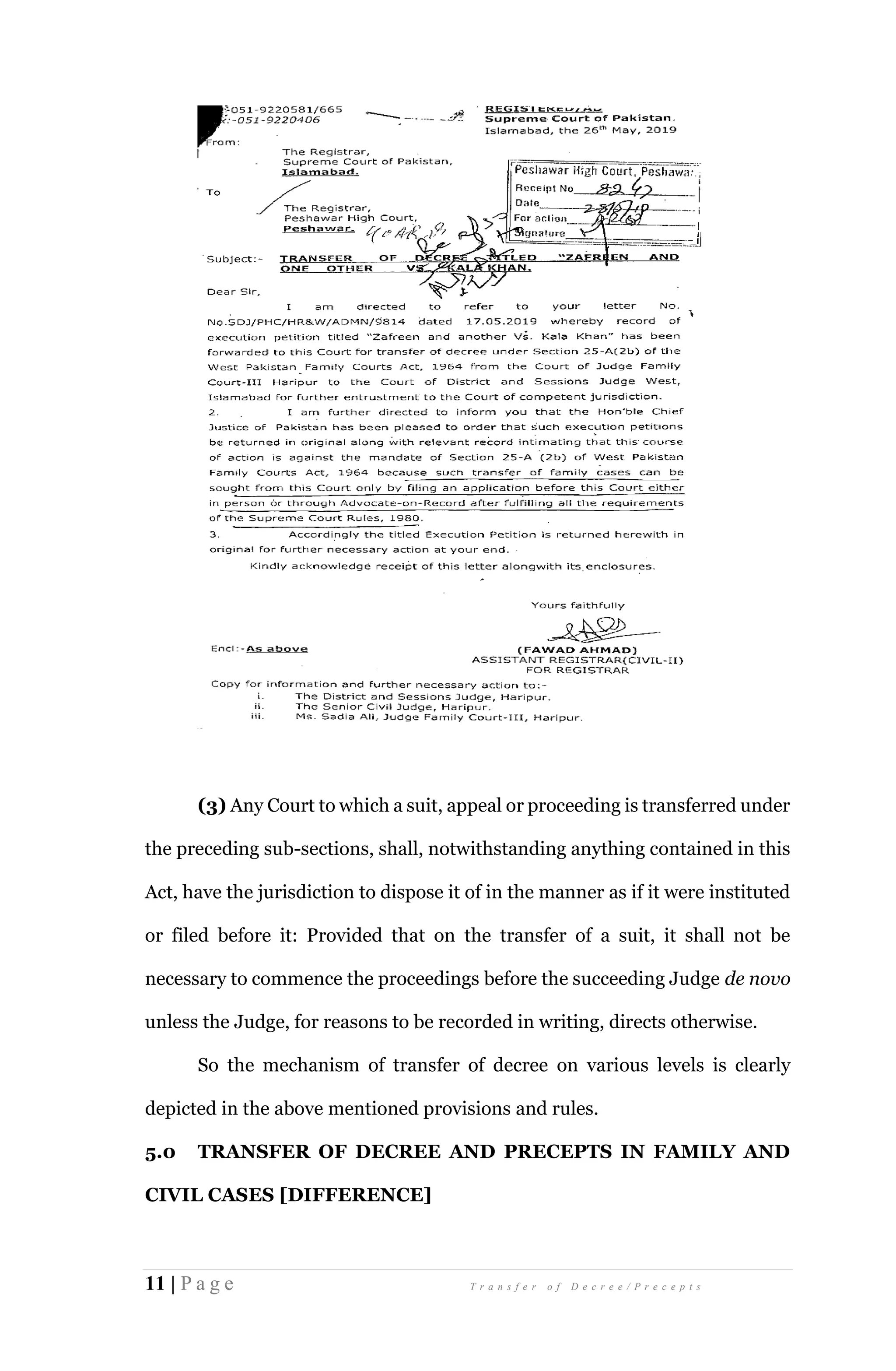 Transfer of decree and precepts | PDF