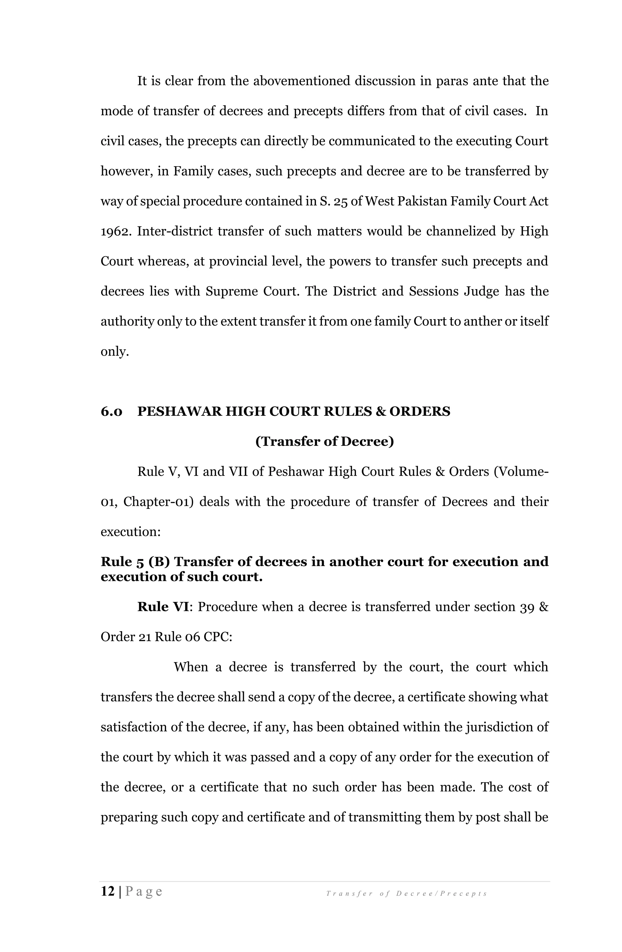 Transfer of decree and precepts | PDF