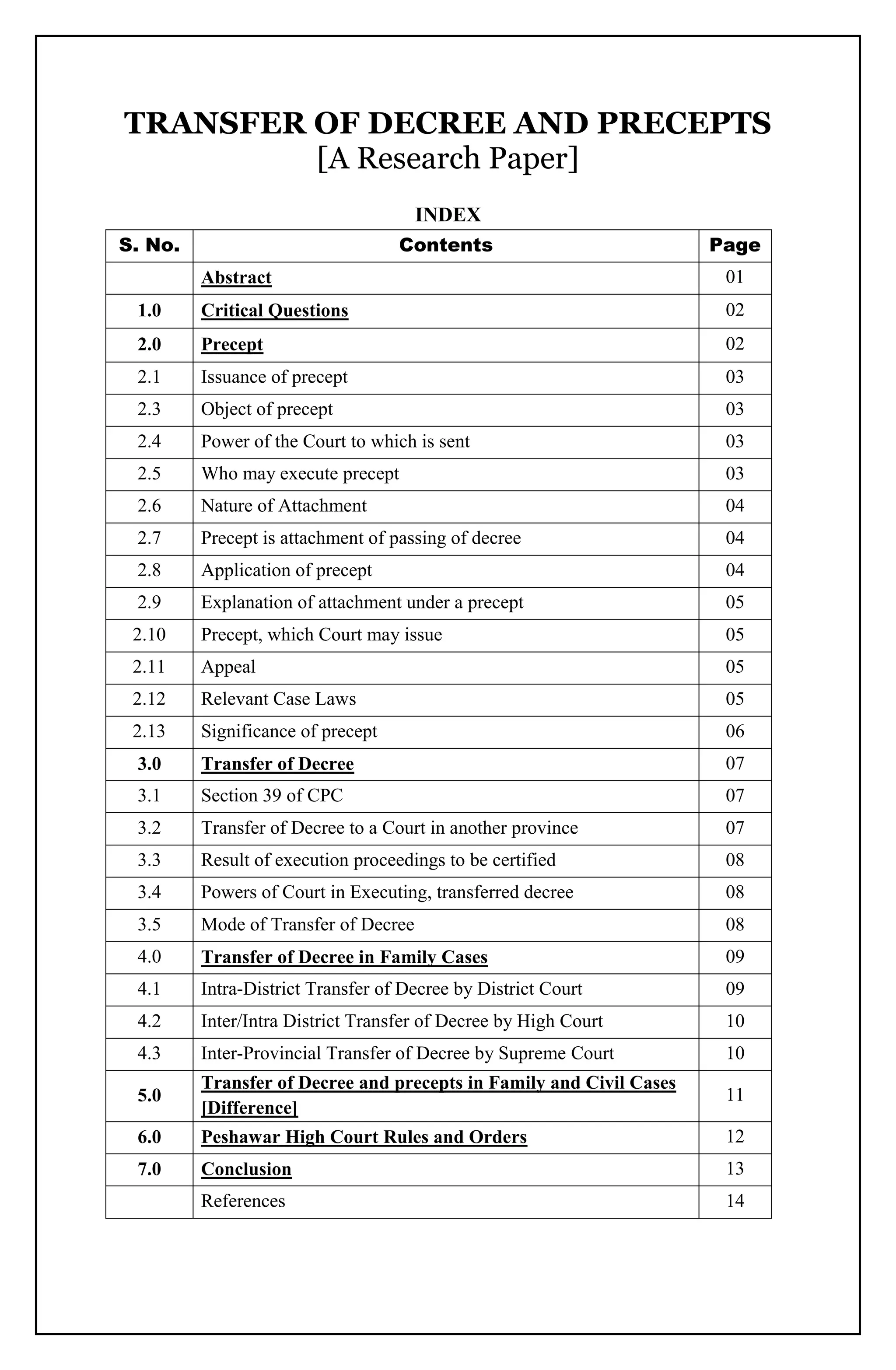 Transfer of decree and precepts | PDF