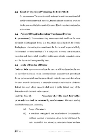 Transfer of decree and precepts | PDF