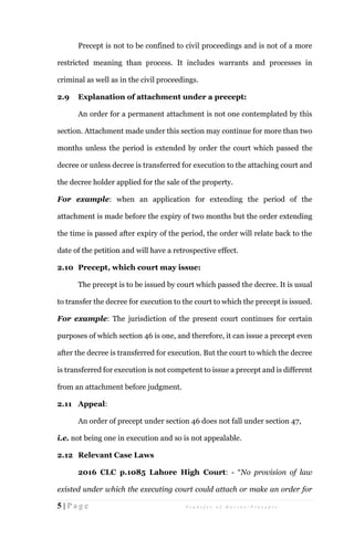 Transfer of decree and precepts | PDF