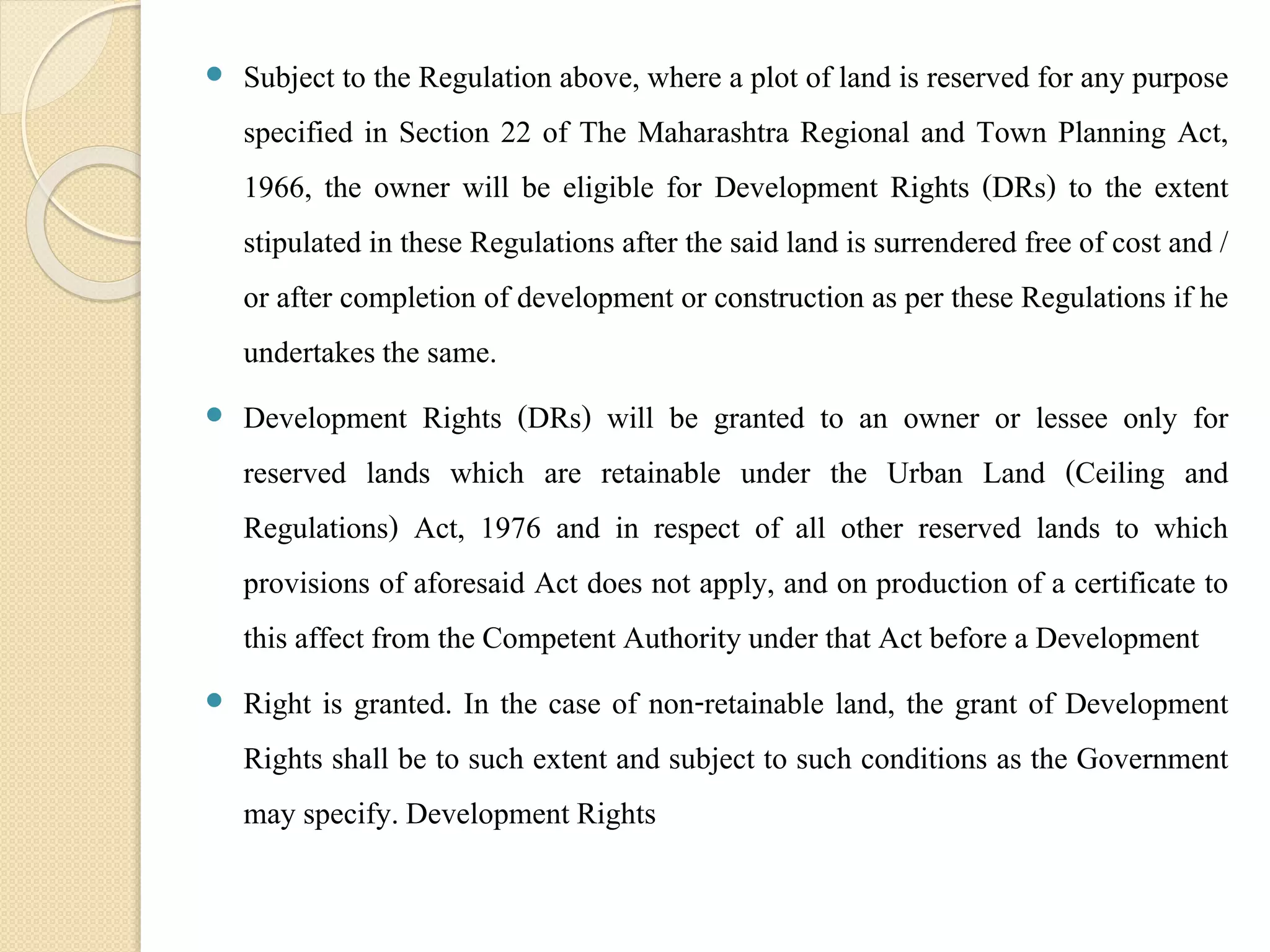Transfer of development right | PPTX