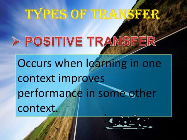Transfer of learning | PPTX | Education