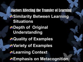 Transfer of learning | PPTX