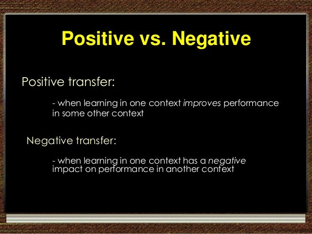 TRANSFER OF LEARNING by Lorraine Anoran