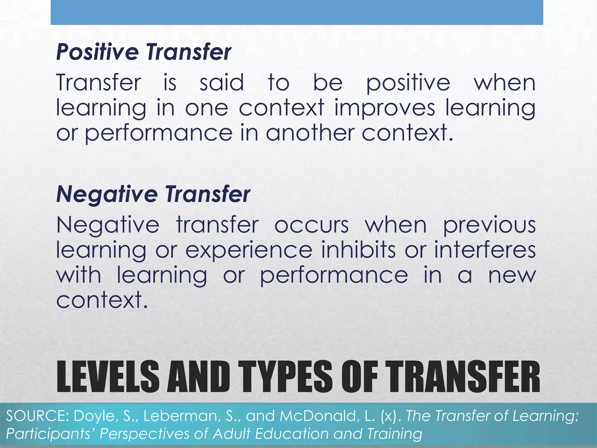 Transfer of Learning | PPTX