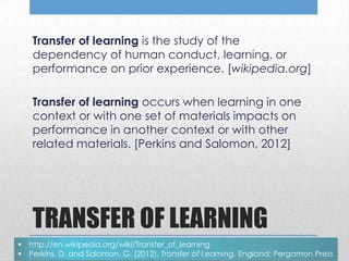 Transfer of Learning | PPTX