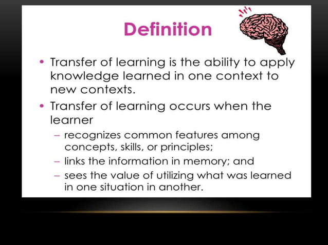 Transfer of Learning