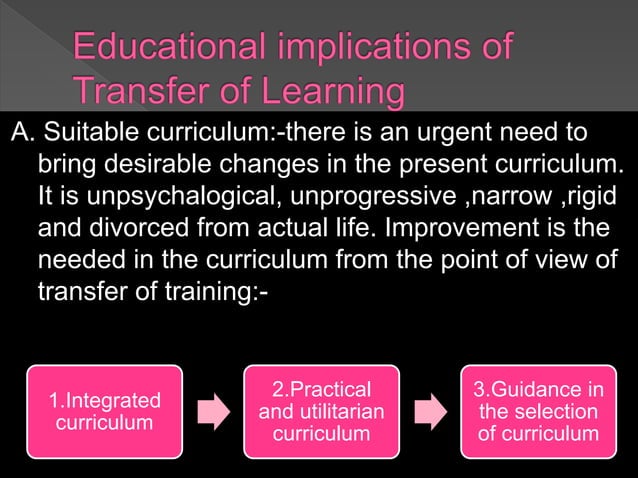 Transfer of learning | PPTX