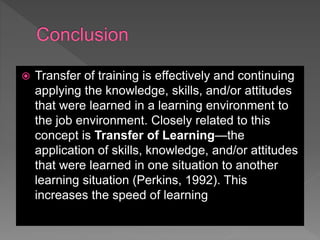 Transfer of learning | PPTX