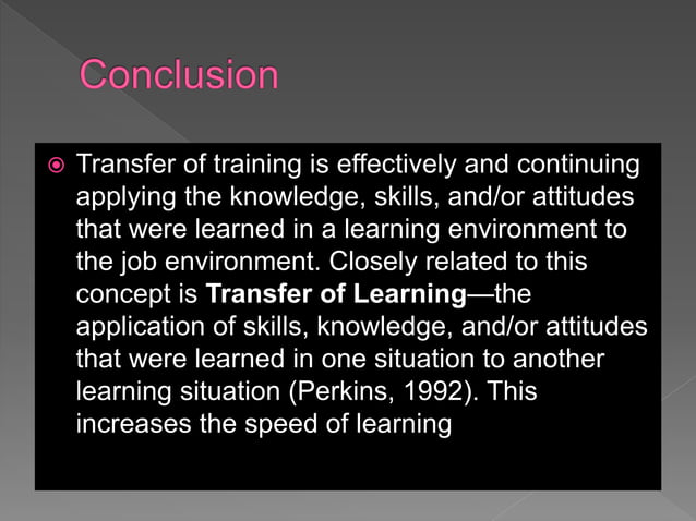 Transfer of learning | PPTX