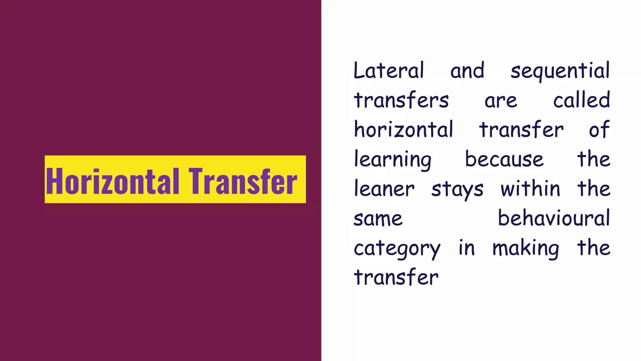 Transfer of learning - – types of transfer – teaching for positive ...