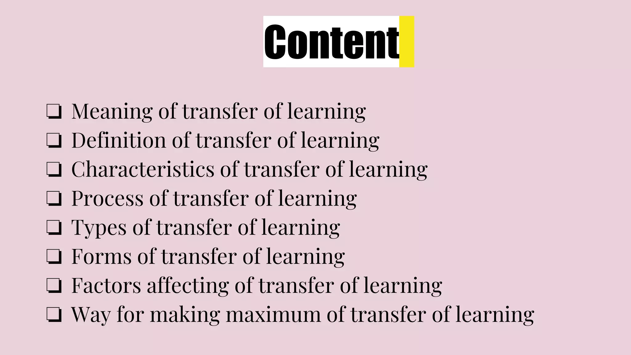 Transfer of learning - – types of transfer – teaching for positive ...