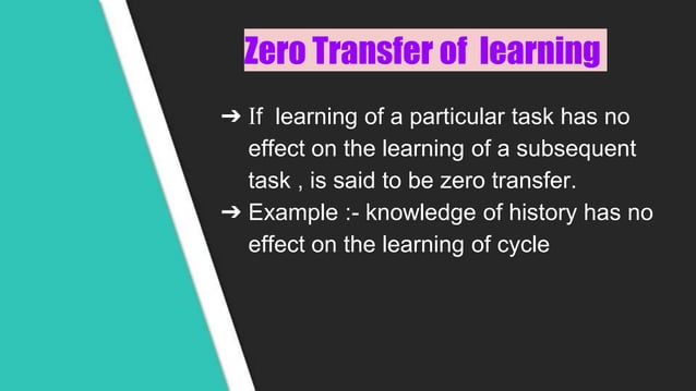 Transfer of learning - – types of transfer – teaching for positive ...
