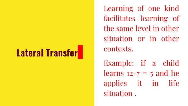 Transfer of learning - – types of transfer – teaching for positive ...
