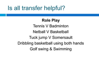 Transfer of learning 2013 | PPTX