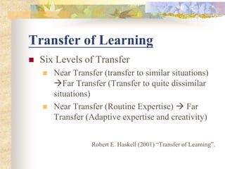 Transfer of Learning: Concepts, Process and Principles | PPT ...