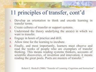 Transfer of Learning: Concepts, Process and Principles | PPT