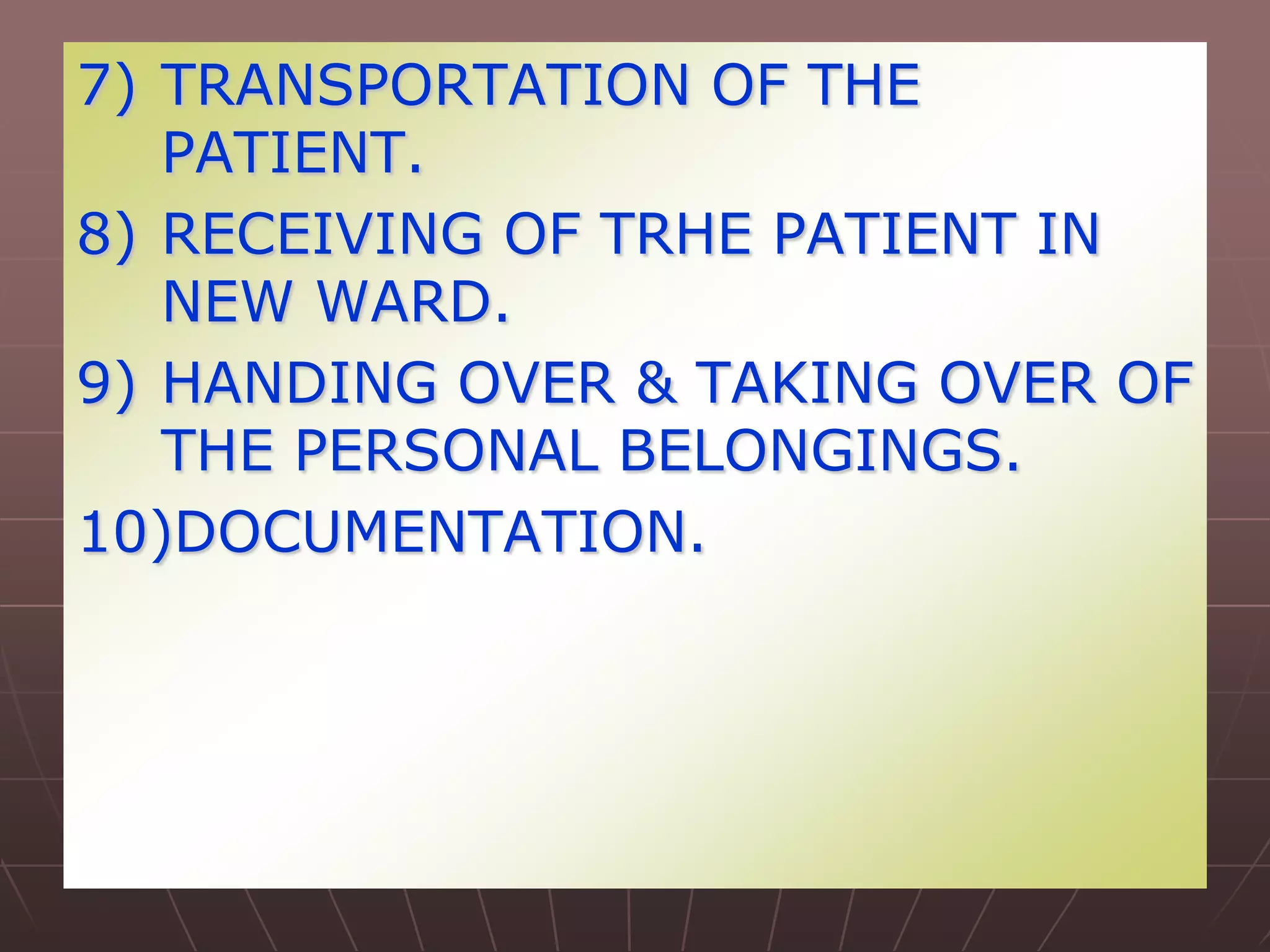 Transfer of patient | PPSX