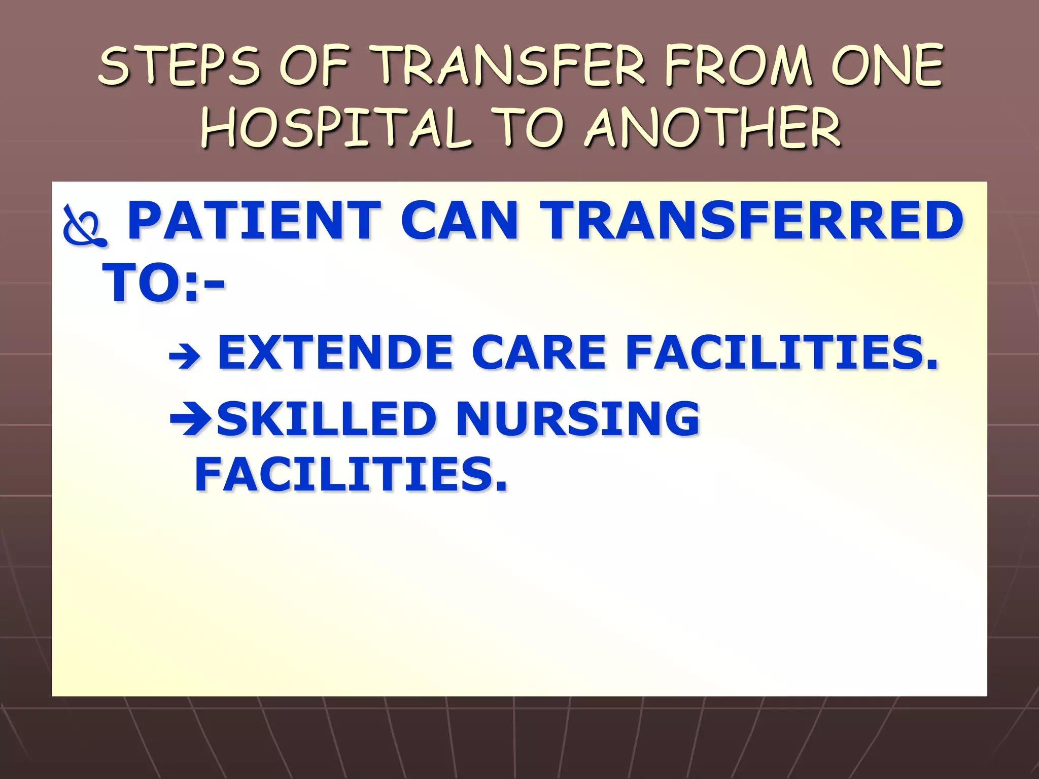 Transfer of patient | PPSX