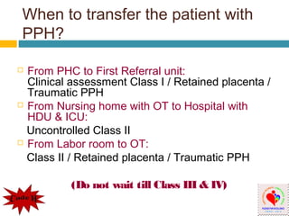 Transfer of patient with pph | PPT
