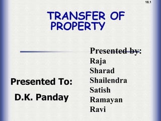 Transfer of property | PPTX