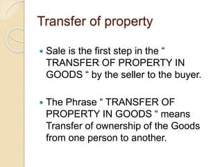 Transfer of property | PPTX