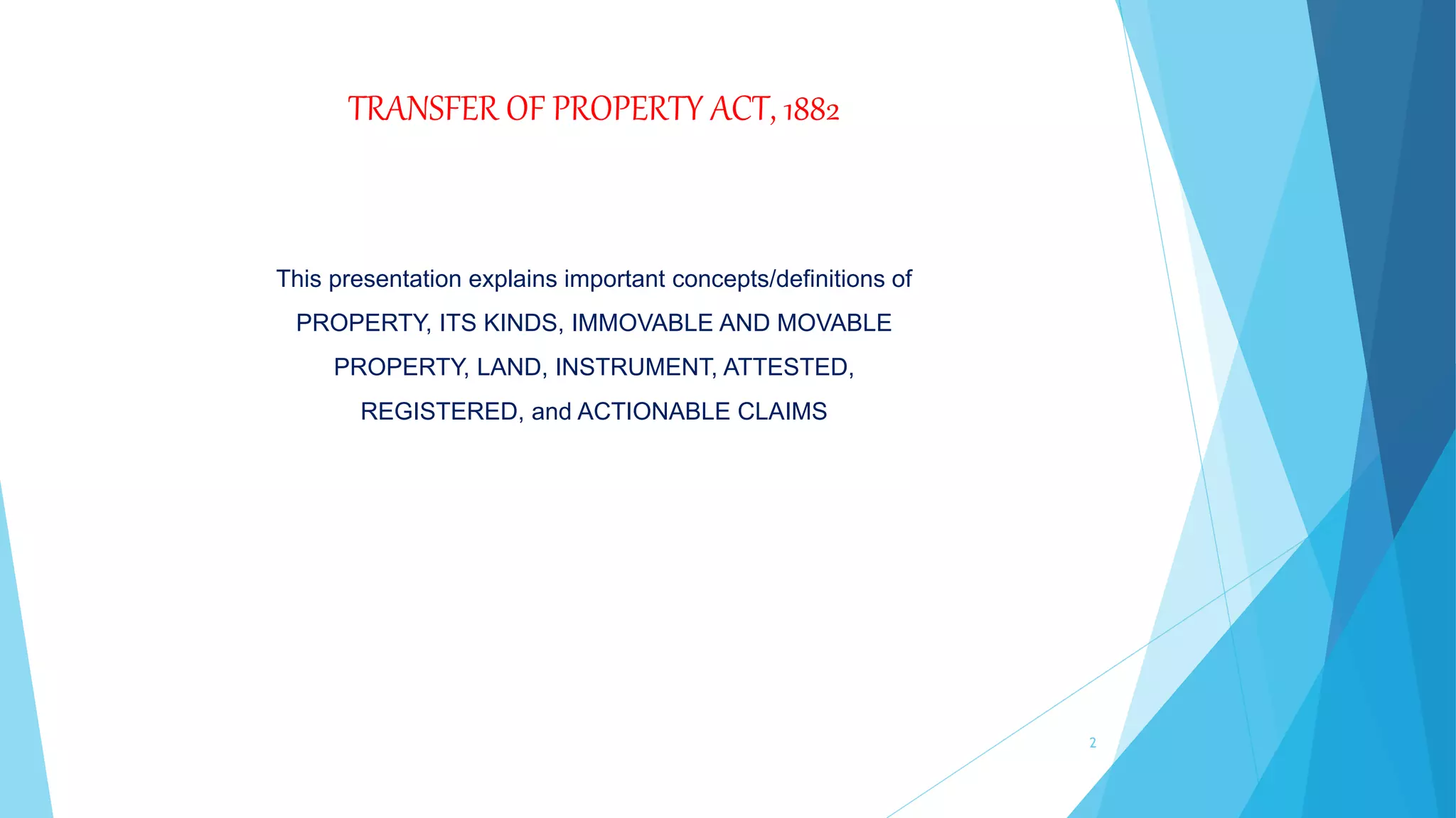 Transfer of property act, 1882 | PPTX