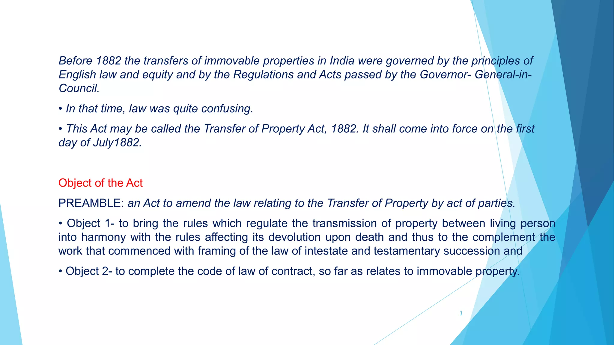 Transfer of property act, 1882 | PPTX