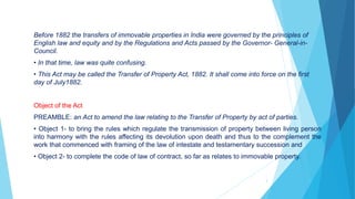 Transfer of property act, 1882 | PPTX