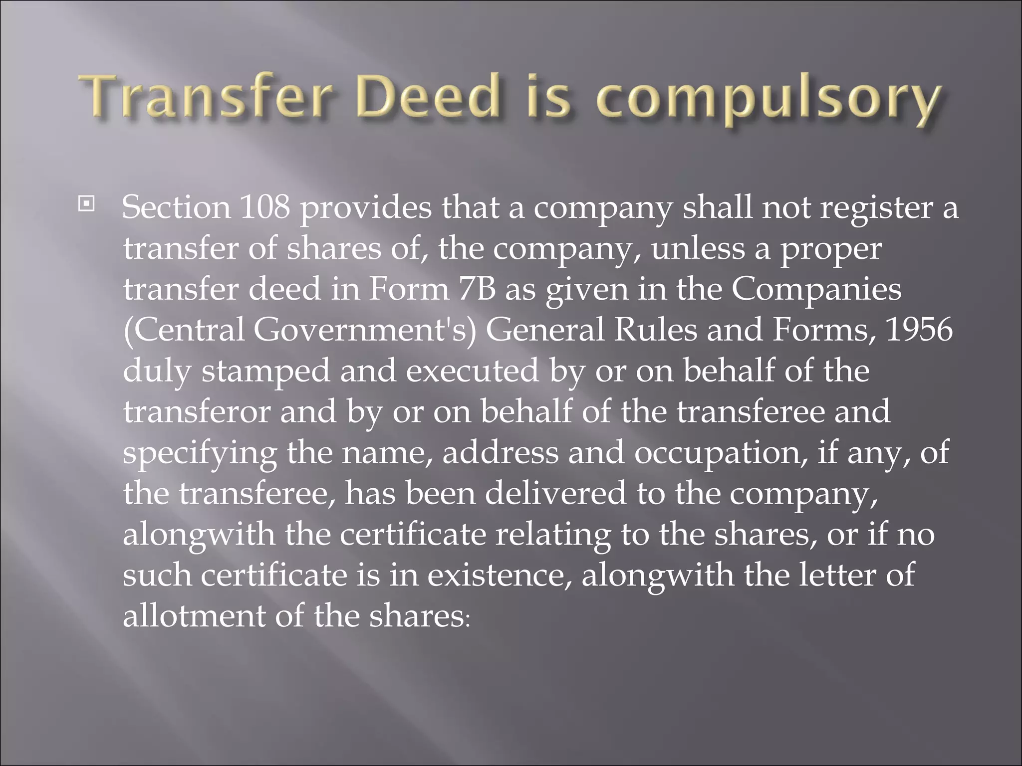 Transfer of shares revn | PPT