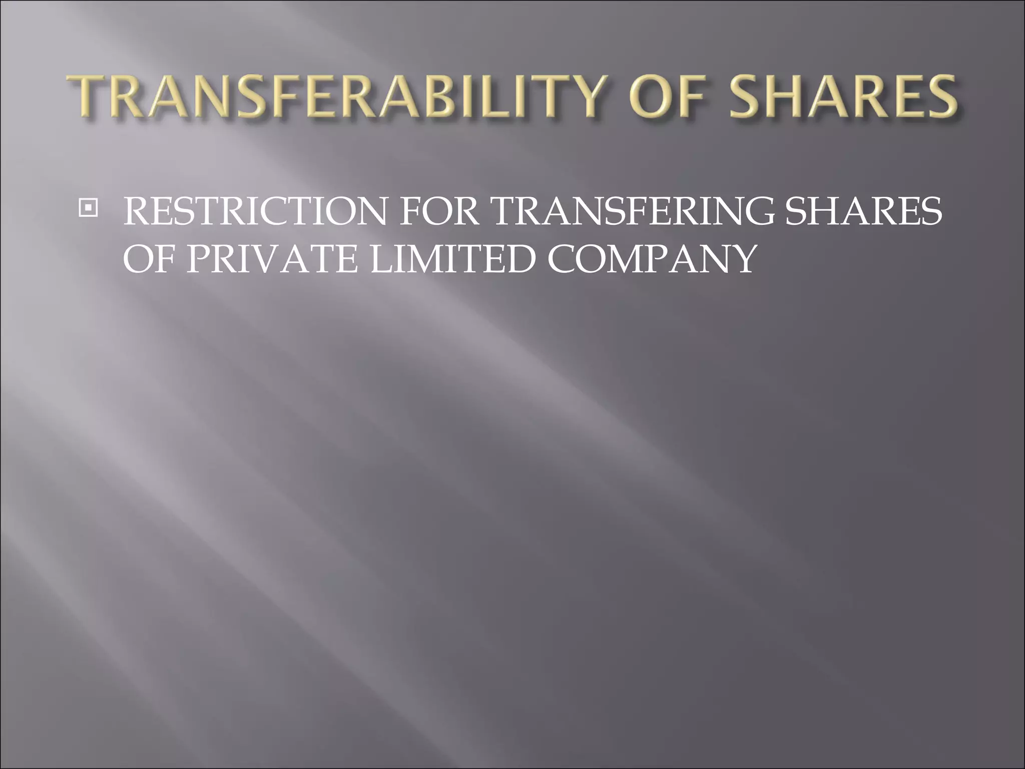 Transfer of shares revn | PPT