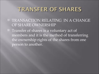 Transfer of shares revn | PPT