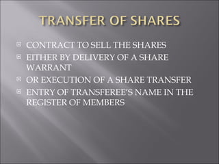 Transfer of shares revn | PPT