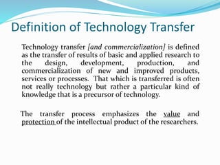 Transfer of technology | PPTX