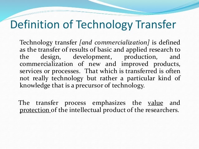 Transfer of technology