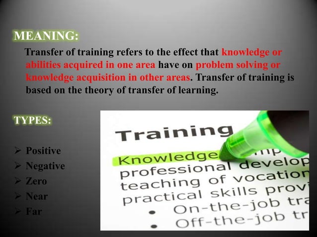 Transfer of Training | PPTX