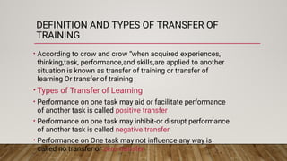 Transfer of training | PDF