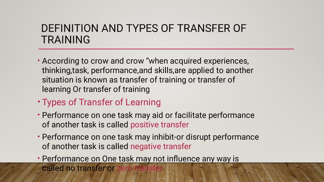 Transfer of training | PDF | Resume Writing and Advice | Job Search