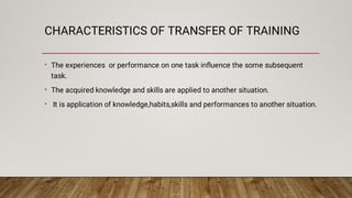 Transfer of training | PDF