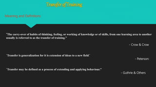 Transfer of training in physical education | PPTX