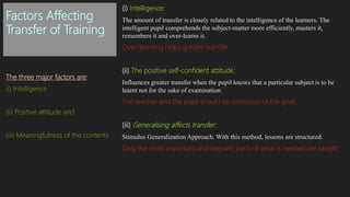 Transfer of training in physical education | PPTX