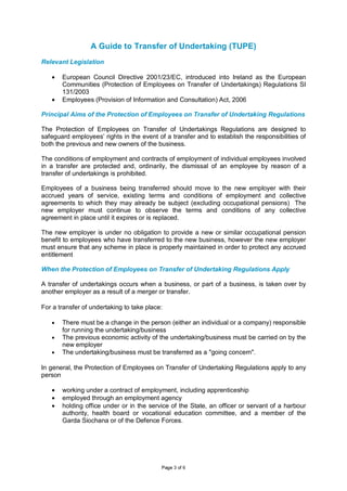Transfer Of Undertaking, Mergers And Acquistions | PDF